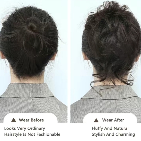 Hair | Nwt Messy Bun Hair Piece Curly Wavy Messy Bun Wig Hairpiece ...